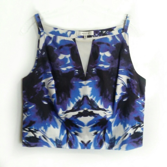 Milly | Tops | Milly Crop Top Tank Blurred Mirage Print Sz 8 | Poshmark